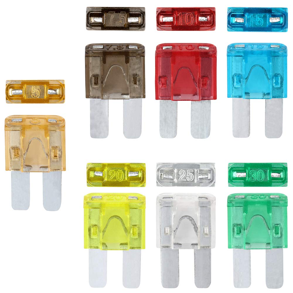 ACBungji 140 Pack Micro 2 Fuse Kit Automotive Assorted, Upgraded Micor II Blade Fuse 5A 7.5A 10A 15A 20A 25A 30A ATO ATC for SUV Truck Rv Car Fuses Assortment Kit