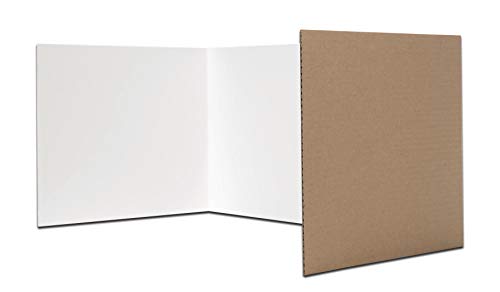Flipside Products Flipside Corrugated Privacy Shield, White, 18" x 48", Pack of 24