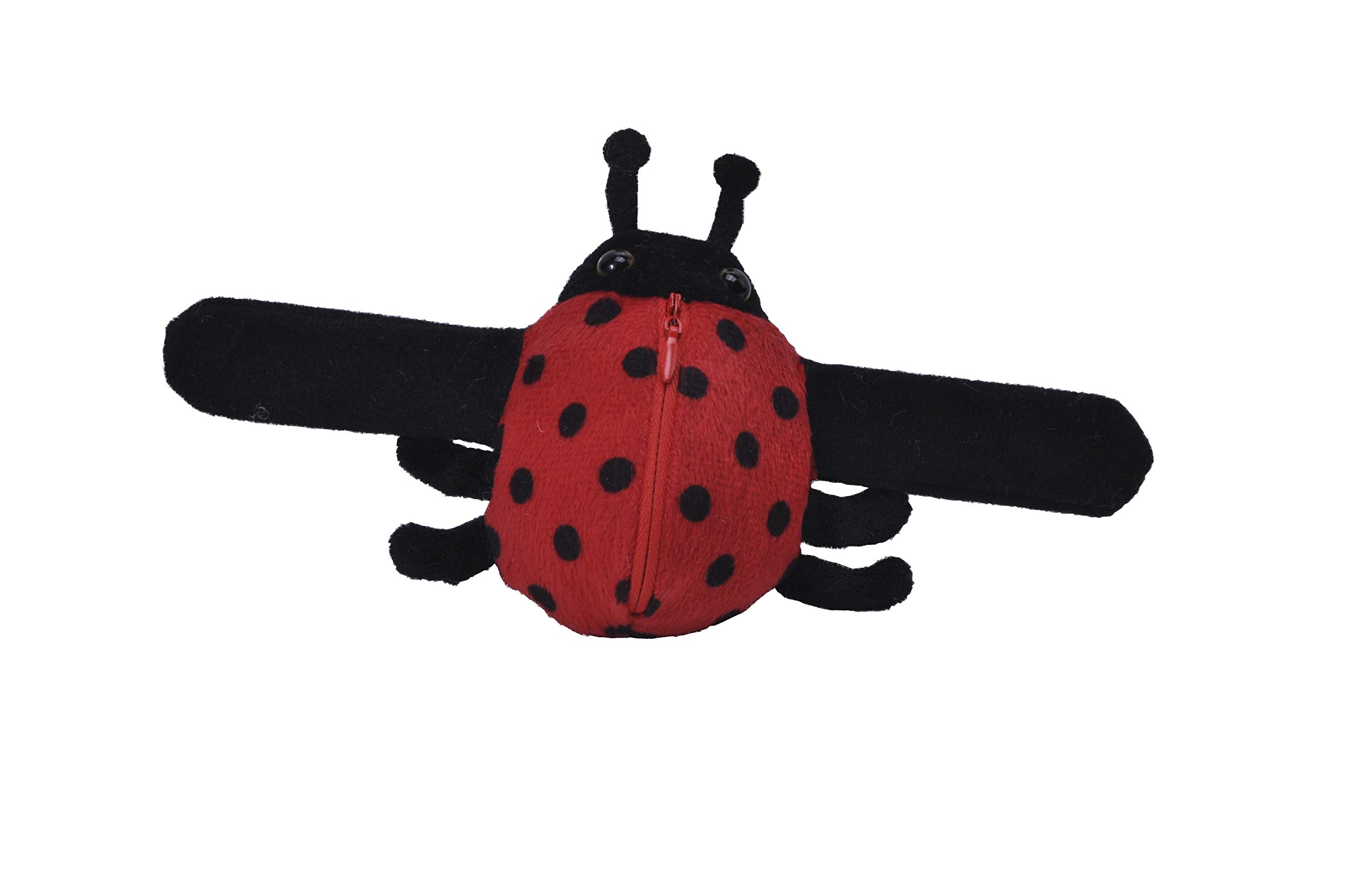 Wild Republic Hugger Keeper Ladybug Snap Bracelet, Gift for Kids, Plush Toy, Fill is Spun Recycled Water Bottles, Eight inches