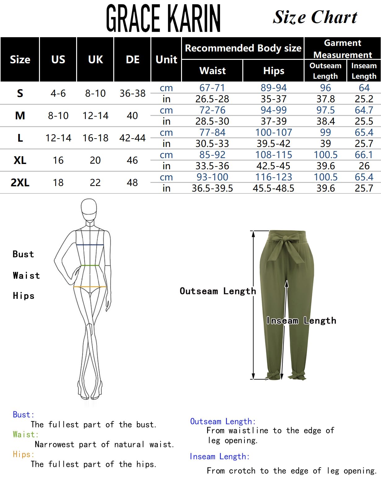 GRACE KARIN Womens Casual High Waist Pencil Pants with Pockets Bow-Knot Cropped Paper Bag Pants for Work Red XL