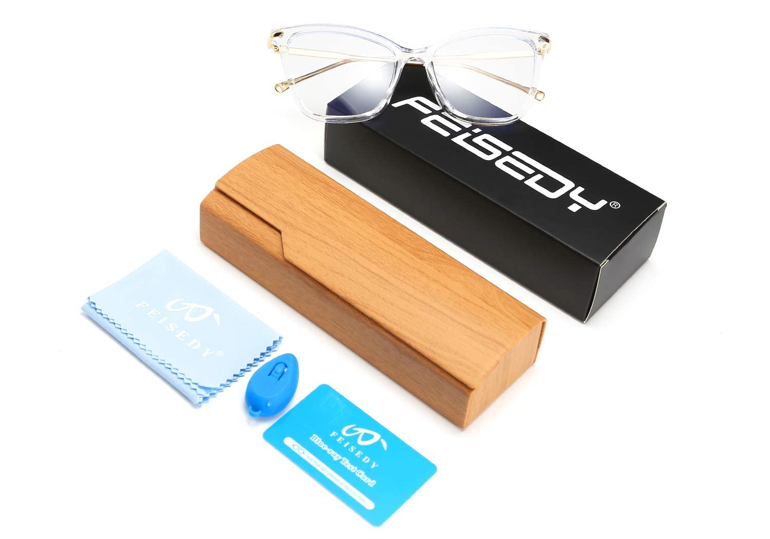 FEISEDY Oversized Cat Eye Glasses Frame Blue Light Blocking Eyewear for Women B2589