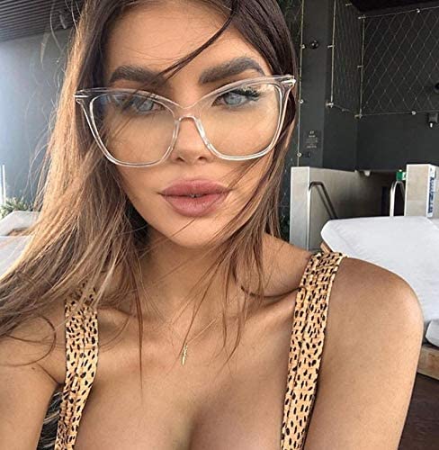 FEISEDY Oversized Cat Eye Glasses Frame Blue Light Blocking Eyewear for Women B2589