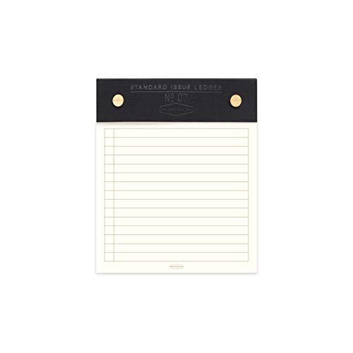 DesignWorks Ink Standard Issue Ledger No. 7 Black To Do List Notepad, 5" x 6" - Aesthetic Desk Accessories and Cute Office Supplies for School, Work From Home, Teachers, and Small Business