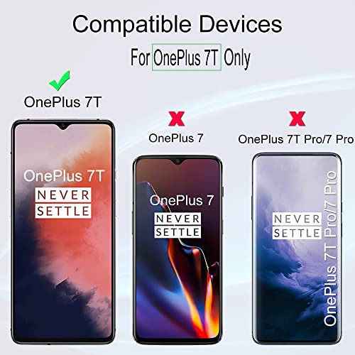 Ibywind Screen Protector For OnePlus 7T,with 2Pcs Tempered Glass,1Pc Camera Lens Protector,1Pc Backing Carbon Fiber Film [Fingerprint Reader,Easy to install]
