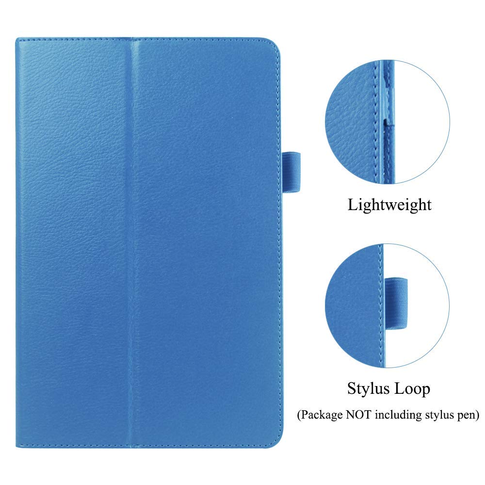 EKVINOR Galaxy Tab E 9.6 Case - Slim Leather Stand Folio Case Cover for Samsung Galaxy Tab E 9.6 Inch Tablet (Fit All Versions SM-T560 T561 T565 and SM-T567V) - Light Blue