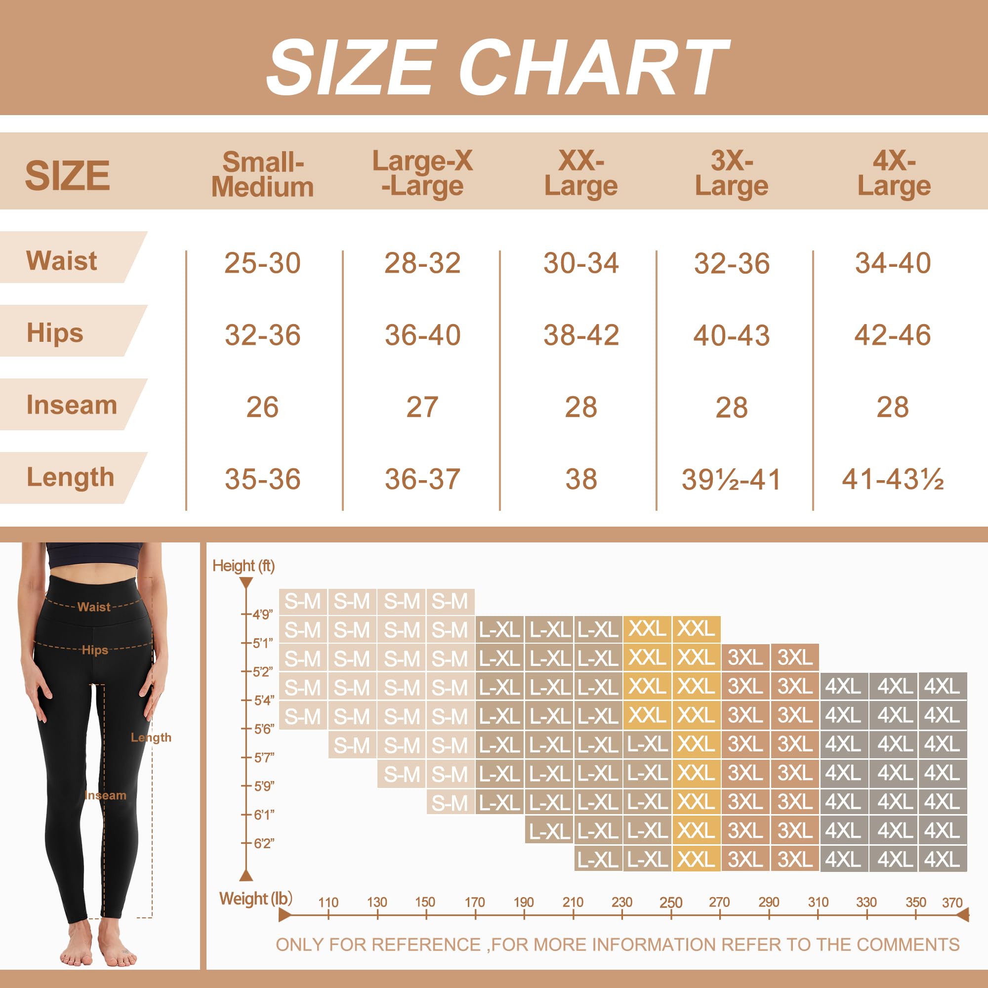 High Waisted Leggings for Women - Buttery Soft Tummy Control Yoga Pants for Workout, Running - Reg & Plus Size, Large-X-Large (Black)