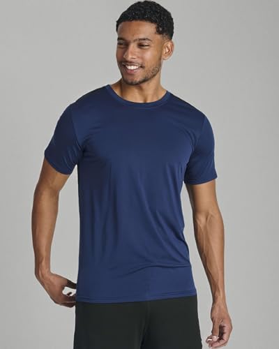 Real Essentials - Pack of 5 Men’s Active Quick Dry Fit Crew Neck T-Shirts Athletic Gym Workout Short Sleeve Tee Tops Camisas para Hombres Summer - XX-Large - Set 15