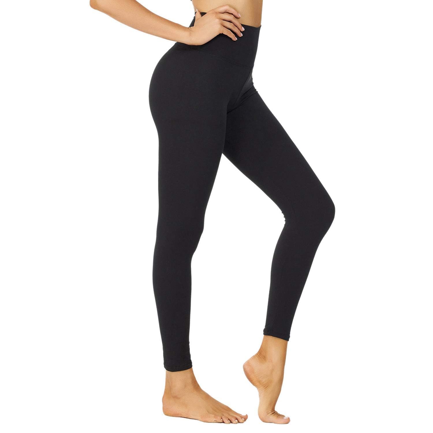 High Waisted Leggings for Women - Buttery Soft Tummy Control Yoga Pants for Workout, Running - Reg & Plus Size, Large-X-Large (Black)