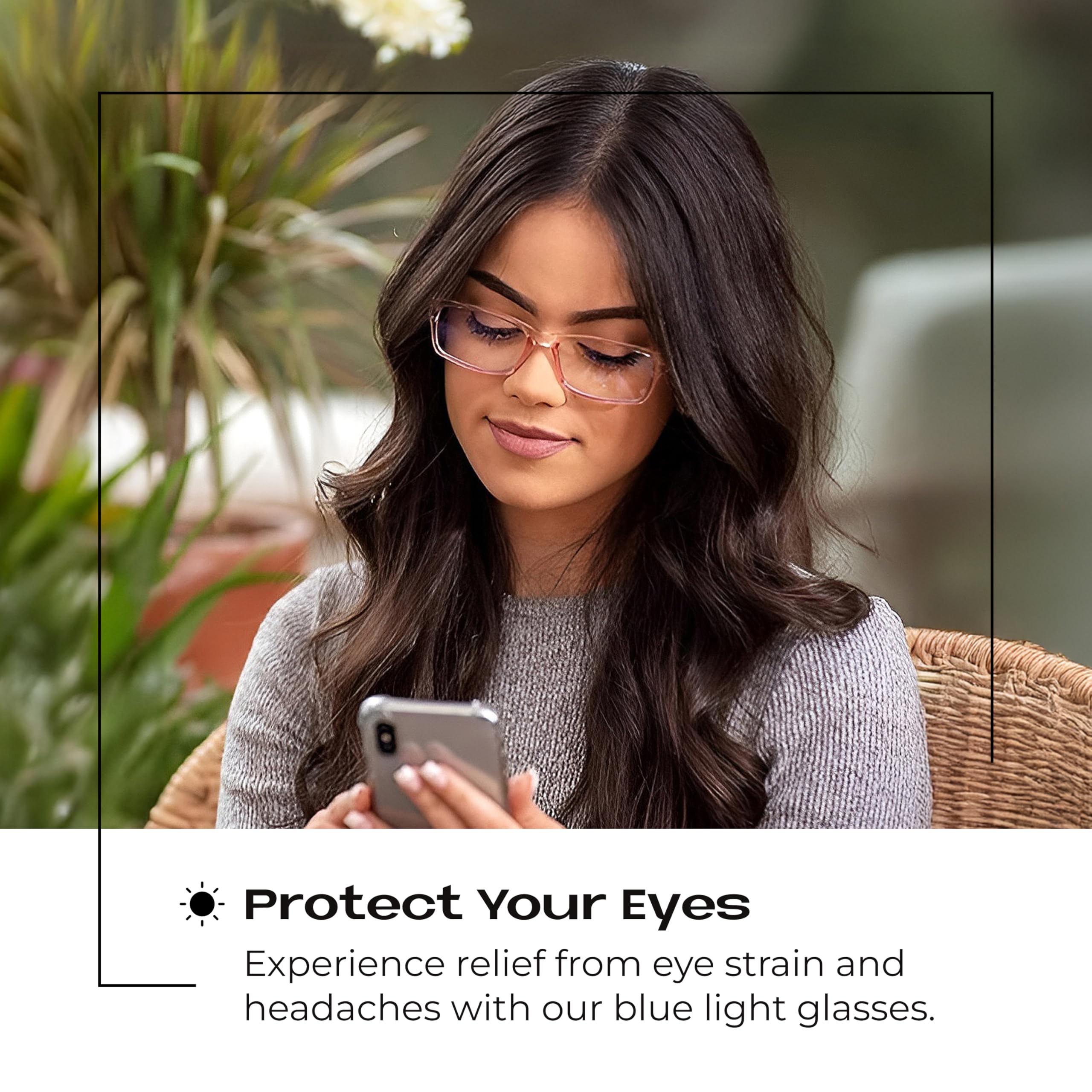 Readerest Blue Light Blocking Reading Glasses (Blush Babe, 1.25 Magnification) Computer Eyeglasses With Thin Reflective Lens, Antiglare, Eye Strain, UV Protection, Stylish For Men And Women