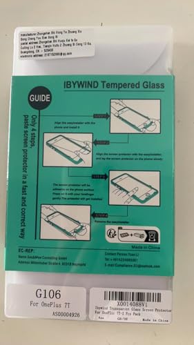 Ibywind Screen Protector For OnePlus 7T,with 2Pcs Tempered Glass,1Pc Camera Lens Protector,1Pc Backing Carbon Fiber Film [Fingerprint Reader,Easy to install]