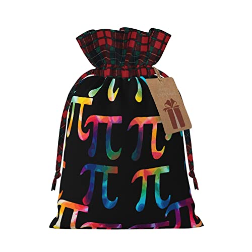 Christmas Drawstring Gift Bags Pi-Math Buffalo Plaid Drawstring Bag Party Favors Bags