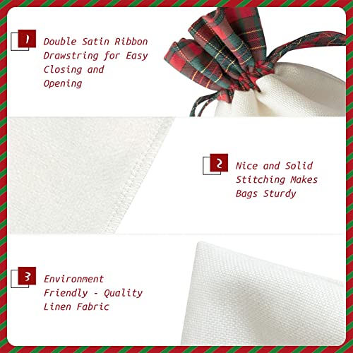Christmas Drawstring Gift Bags Pi-Math Buffalo Plaid Drawstring Bag Party Favors Bags