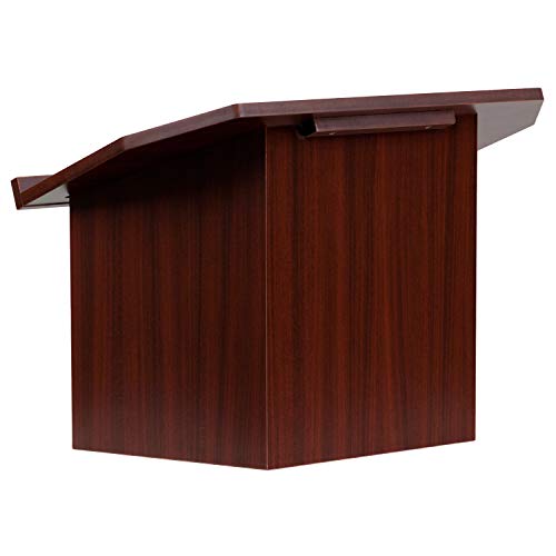 Flash Furniture Foldable Tabletop Lectern in Mahogany Brown