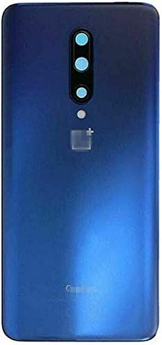 for Oneplus 7 Pro Back Cover Glass Replacement Housing Panel Tape Assembly Parts for Oneplus 7 Pro 6.67 inch All Version + Adapter Eject Pin Tools (Nebula Blue/Camera Frame)