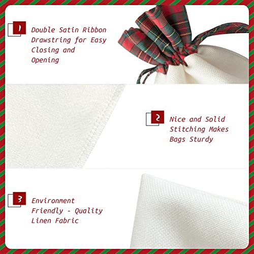 Christmas Drawstring Gift Bags Mossy-Tree-Camo-Leaf Buffalo Plaid Drawstring Bag Party Favors Bags