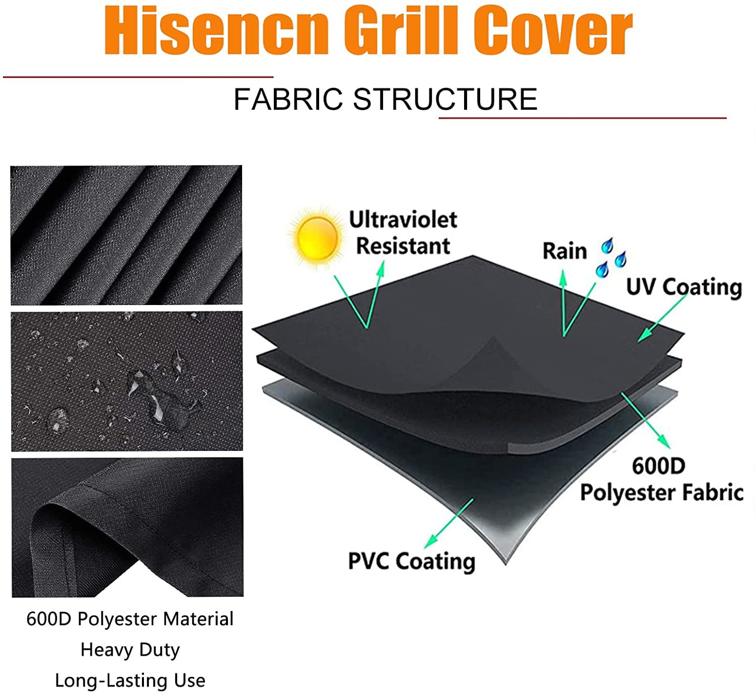 Hisencn 28 inch Griddle Cover for Blackstone 2 Burner Grill Griddle Cooking Station, Also Flat Top Gas Grill Station Adventure Ready 1517 1555 1605 1815 1819 1856 1853 with Support Pole