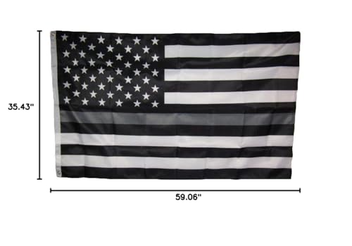 Trade Winds 3x5 USA Thin Gray Line American Correction Officer Law Enforcement Flag Grey Premium Fade Resistant