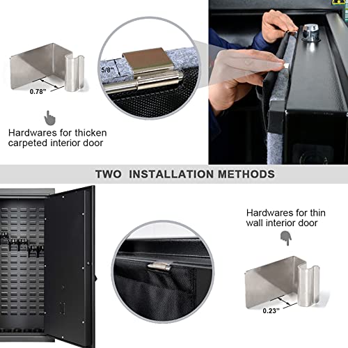 RAYMACE Gun Safe Door Panel Organizer 10.6W*43.5H,Adjustable Width to 13 Inch, Pistols and Documents Storage Solution