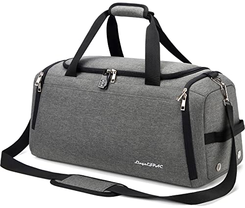 Gym Bag for Women & Men, Travel Duffel Bag for Sports, Gyms and Weekend Getaway, Waterproof Dufflebag with Wet Pocket & Shoes Compartment, Lightweight Carryon Gymbag