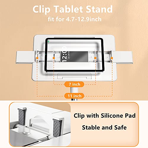 SOARCHICK 360° Rotating Laptop Tablet Book Holder Stand for Reading Upright Book Holder with Page Clips for Cookbook Sheet Music Angle Height Adjustable Lap Desk Hands Free for Office Kitchen School