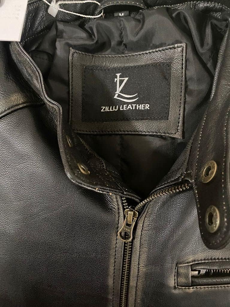 Mens Vintage Cafe Racer Motorcycle Distressed Biker Real Leather Jacket (as1, alpha, m, regular, regular, PD3, Medium)