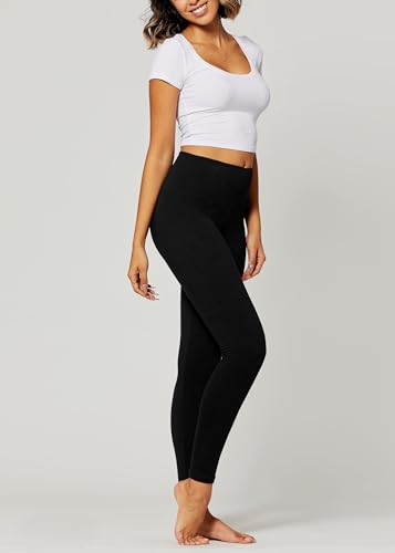 Conceited Leggings for Women - Tummy Control - 5" Waistband - Regular and Plus Size - Black - XX-Large - 3X-Large