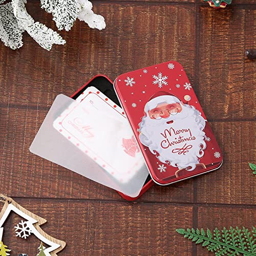 MASSTAR Gift Card Holder Small Gift Tin Boxes for Christmas Geeting FOR Cards,Money,Keys.Gift Card Box with Kraft Paper Hoop Good For Christmas Stocking Stuffers.6 pack set(4.33 ×2.6 * 0.6 in.