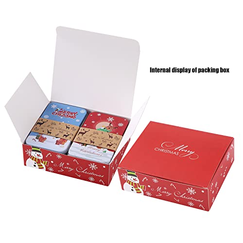 MASSTAR Gift Card Holder Small Gift Tin Boxes for Christmas Geeting FOR Cards,Money,Keys.Gift Card Box with Kraft Paper Hoop Good For Christmas Stocking Stuffers.6 pack set(4.33 ×2.6 * 0.6 in.