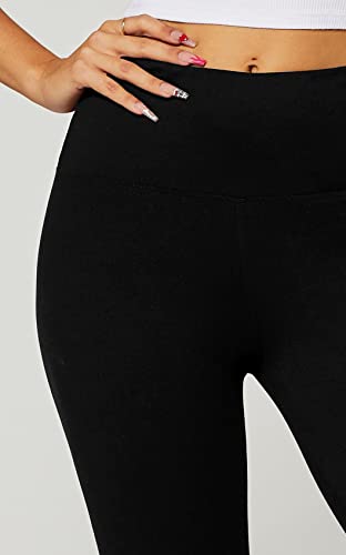 Conceited Leggings for Women - Tummy Control - 5" Waistband - Regular and Plus Size - Black - XX-Large - 3X-Large