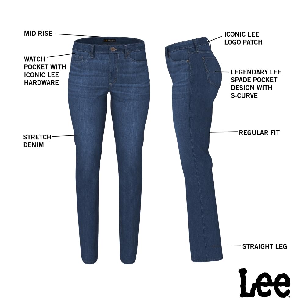 Lee Women's Legendary Mid Rise Straight Leg Jean Anchor 12 Short
