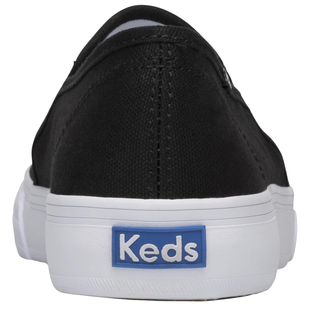 Keds Double Decker Slip on, Sneaker Womens, Black Canvas, 8 Medium