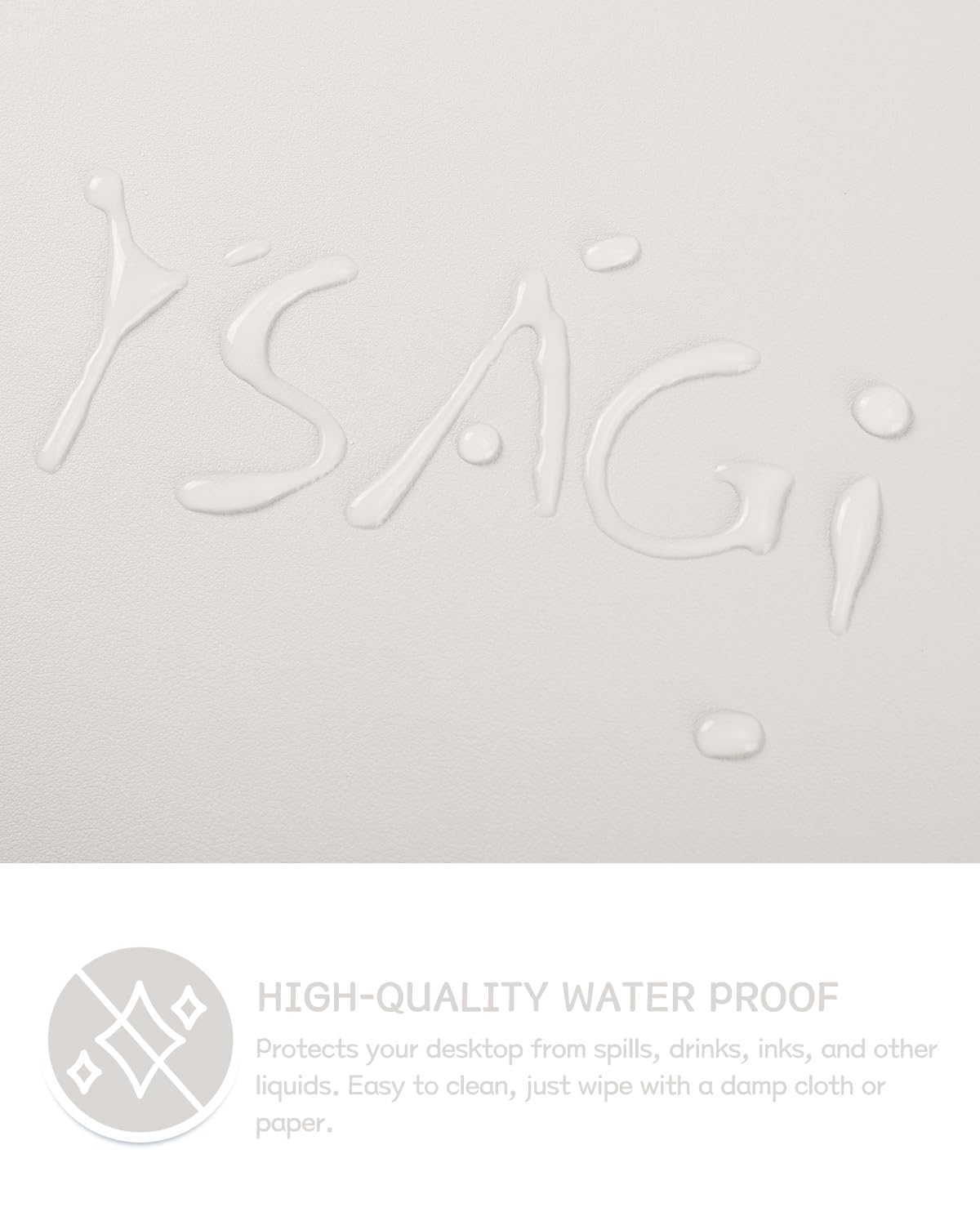 YSAGi Non-Slip Leather Desk Pad, Waterproof Laptop Computer Desk Keyboard Mat, Table Protector Blotter Mat, Large Mouse Pad for Office/Work/Home/Decor(Apricot Gray, 31.5" x 15.7")