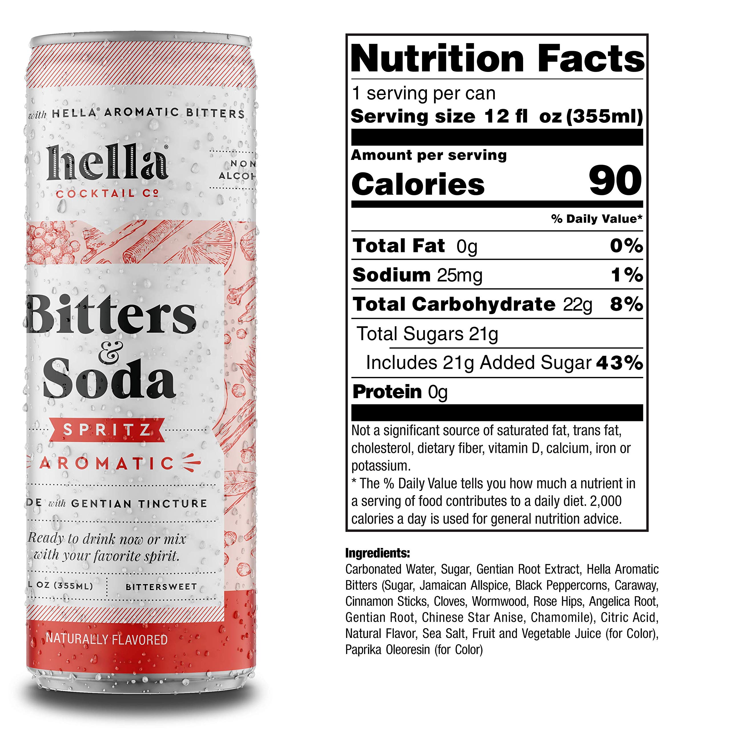 HELLA COCKTAIL CO. Spritz Bitters & Soda, 12 FZ