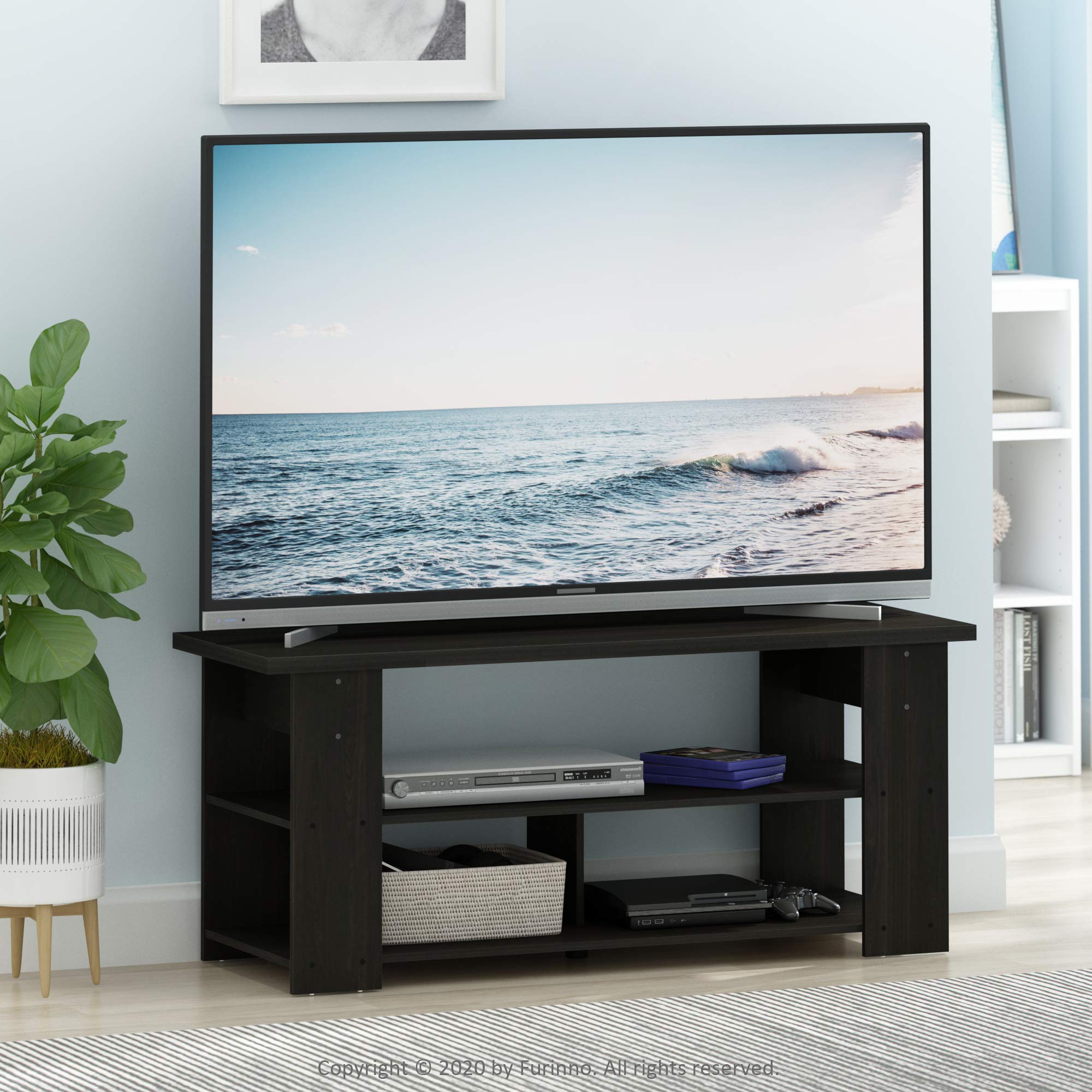 Furinno JAYA TV Stand, French Oak Grey/Black