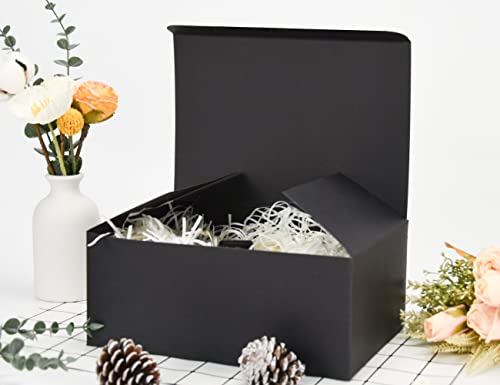 HUAPRINT Black Gift Box,Gift Boxes with Lids 9.5x6.5x4inch,24pcs Paper Gift Box Bulk,Rectangle Gift Boxes for Presents,Birthday,Bridesmaid Proposal,Groomsmen Engagements,Baby Showers, Christmas,Wedding Party Favor,Crafting Cupcake,Holidays