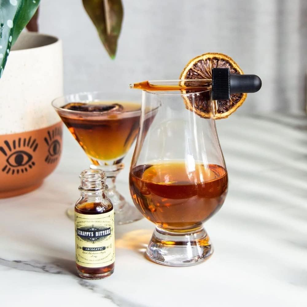 Scrappy's Bitters The Essentials Gift Set, 4 ct, 0.5 oz (Orange, Aromatic, Chocolate, and Firewater) - Organic Ingredients, Finest Herbs & Zests, No Extracts, Artificial Flavors, Chemicals or Dyes