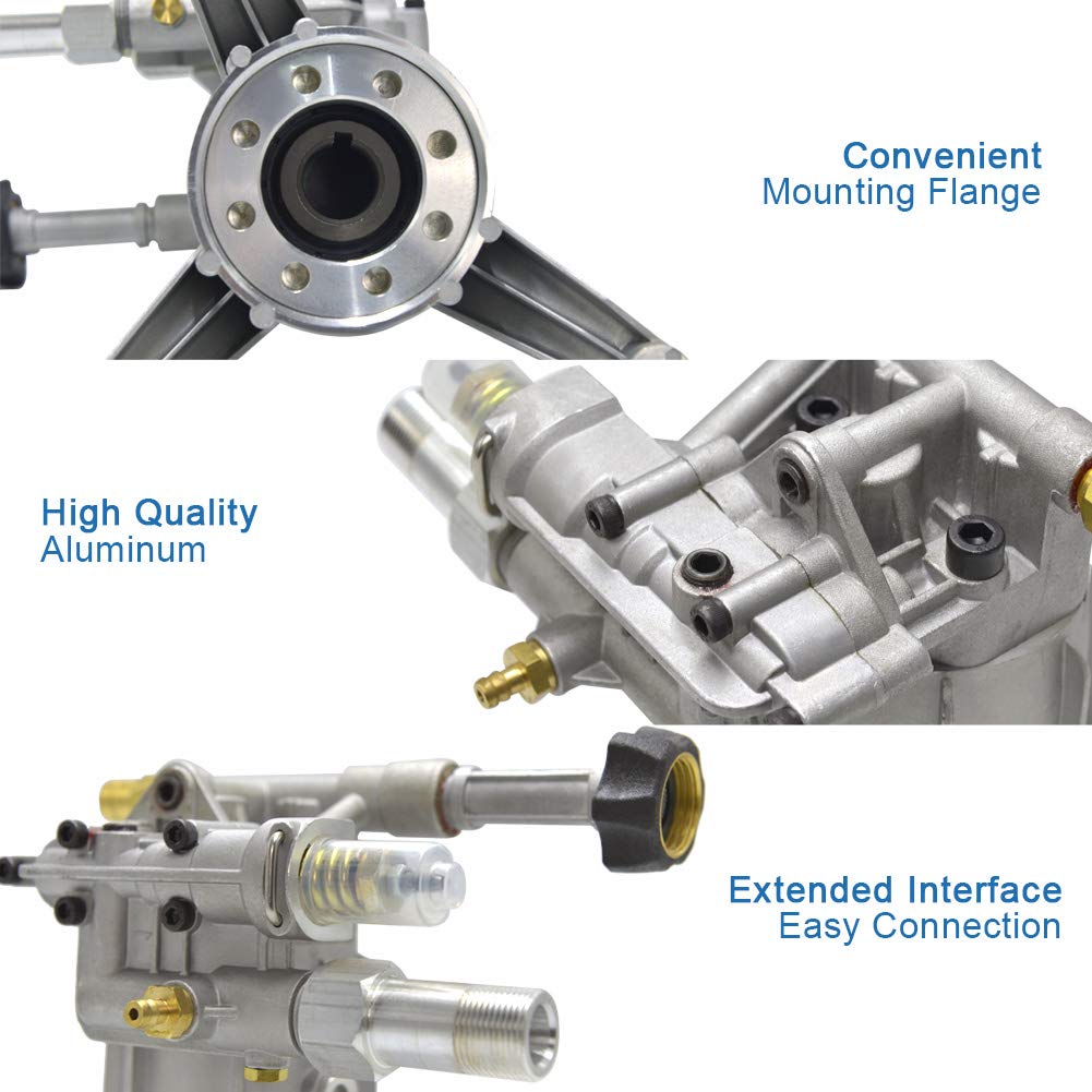 Surmountway 3000 PSI Pressure Washer Pump Vertical 7/8" Shaft Replacement Power Washer Pump 2.3 GPM for 308653052,308653006, 202274GS(Vertical)