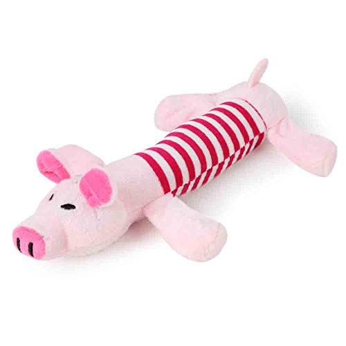 HongGun Dog Squeaky Toys, Durable Plush Dog Chew Toys Interactive Pet Squeaky Toys Pig, Duck, Elephant Do Toys for Small Dog Medium Dog Large Dog (Pink)