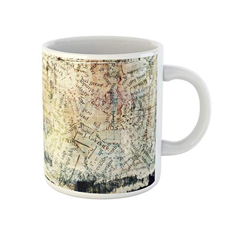 Awowee Coffee Mug News Newspaper Magazine Collage Media Abstract Letter Alphabet Old 11 Oz Ceramic Tea Cup Mugs Best Gift Or Souvenir For Family Friends Coworkers
