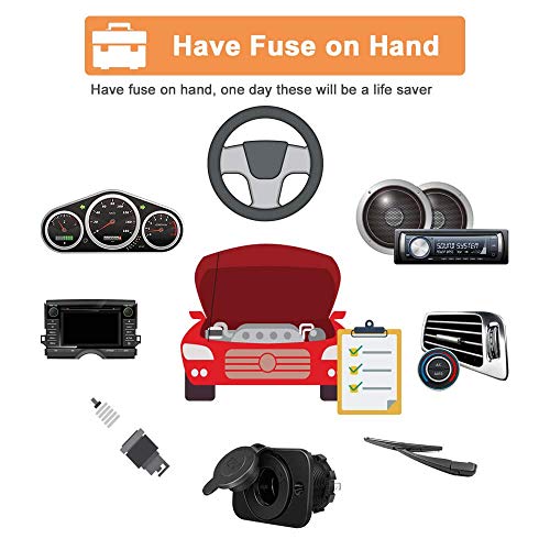 Chanzon Micro Low Profile Mini Blade Fuse Assortment Kit Box (5A 7.5A 10A 15A 20A 25A 30A) for Auto Car Truck RV Automotive Motor Boat Replacement 50pcs