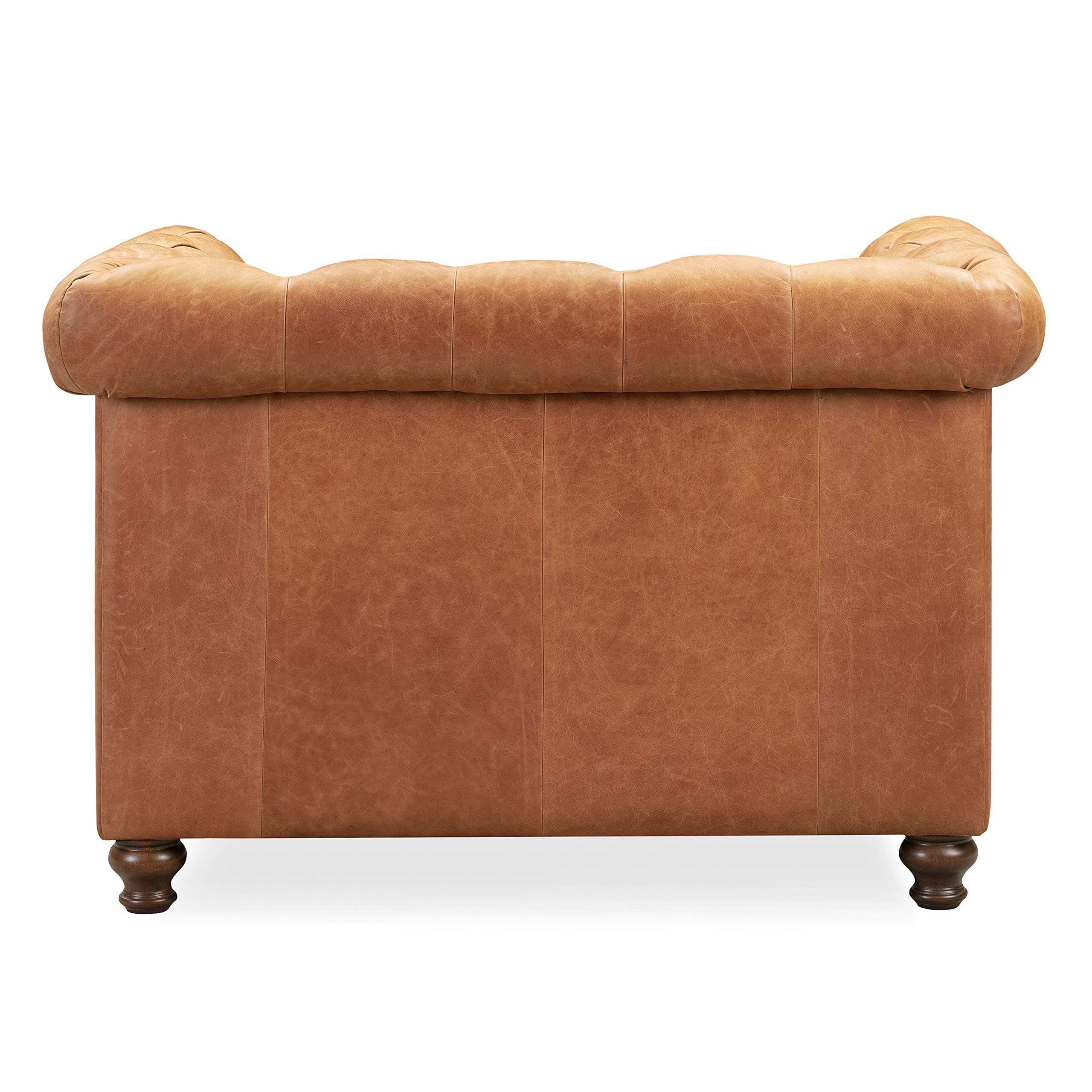 POLY & BARK Lyon Lounge Chair in Full-Grain Pure-Aniline Italian Leather in Cognac Tan