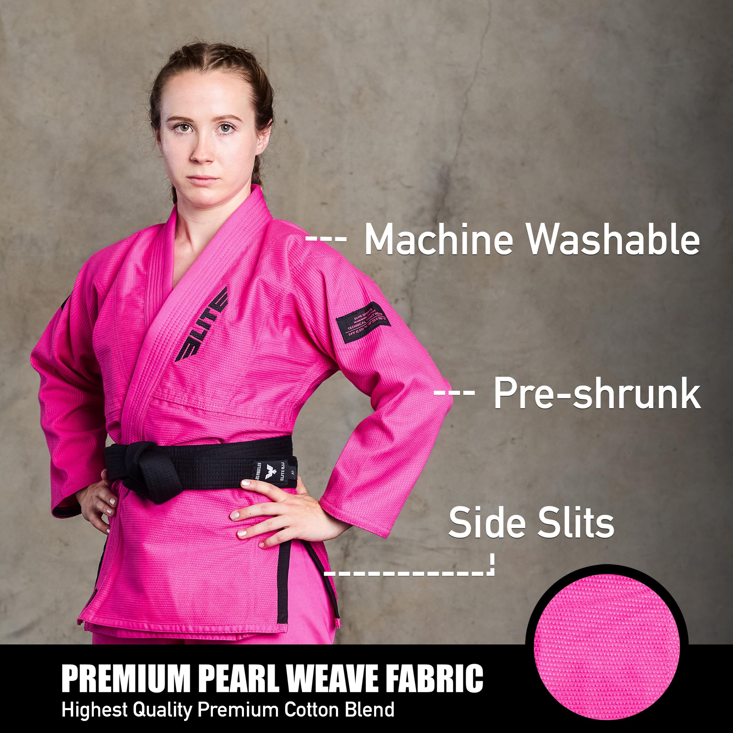 Elite Sports Ultra-Light Women's BJJ GI - IBJJF Jiu-Jitsu GI for Girls and women (See Special Sizing Guide)