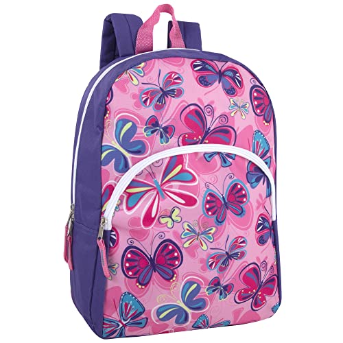 Trail maker 24 Pack Wholesale Kids Backpacks for Boys, Girls Bulk Backpacks with Fun Patterns, Adjustable Padded Straps