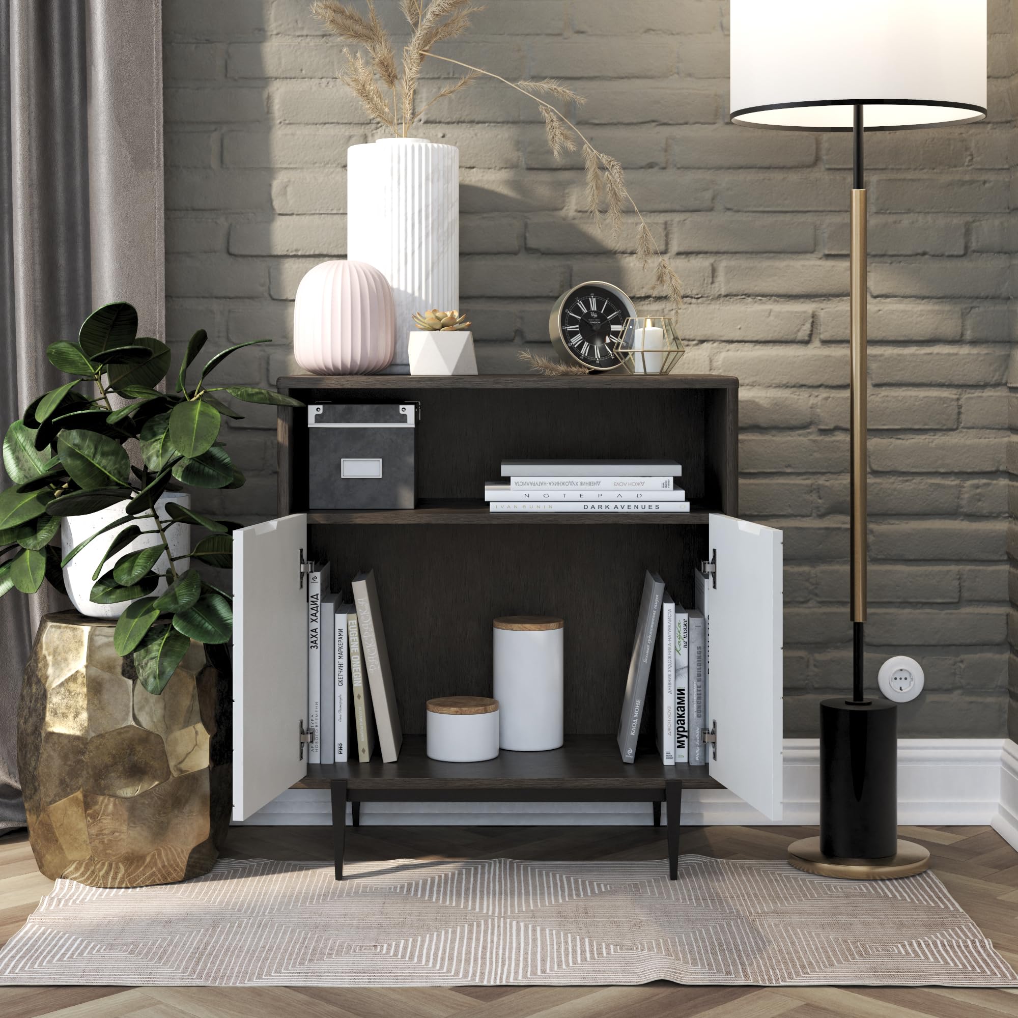 CosmoLiving by Cosmopolitan Olivia 65", Black TV Stand