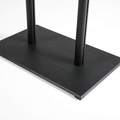 M&T Displays Tempered Clear Glass Podium Black Aluminum Body and Base 43.9 Inch Height Floor Standing Lectern Pulpit Desk