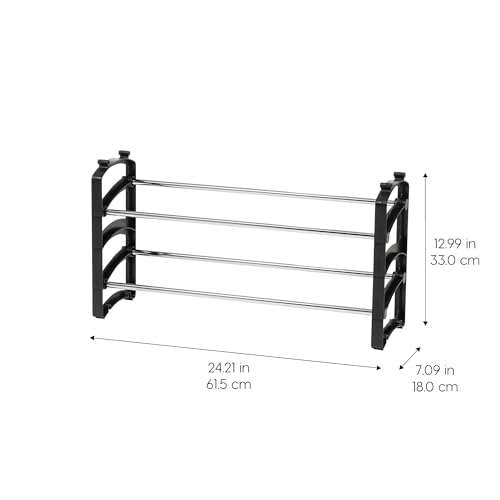 IRIS USA 2-Tier Shoe Rack, Up to 6 Pairs, Shoe Organizer for Closet Entryway Small Space, Shoe Storage Shelf, Tall Metal Shoe Rack, Shoe Stand, High-Heels