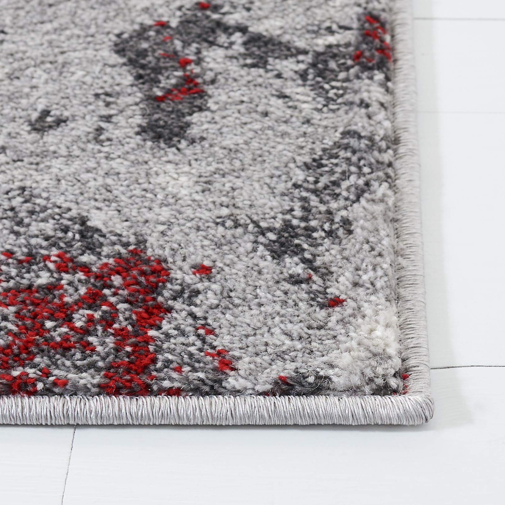SAFAVIEH Adirondack Collection 10' Square Red / Grey ADR134Q Modern Abstract Non-Shedding Living Room Bedroom Dining Home Office Area Rug