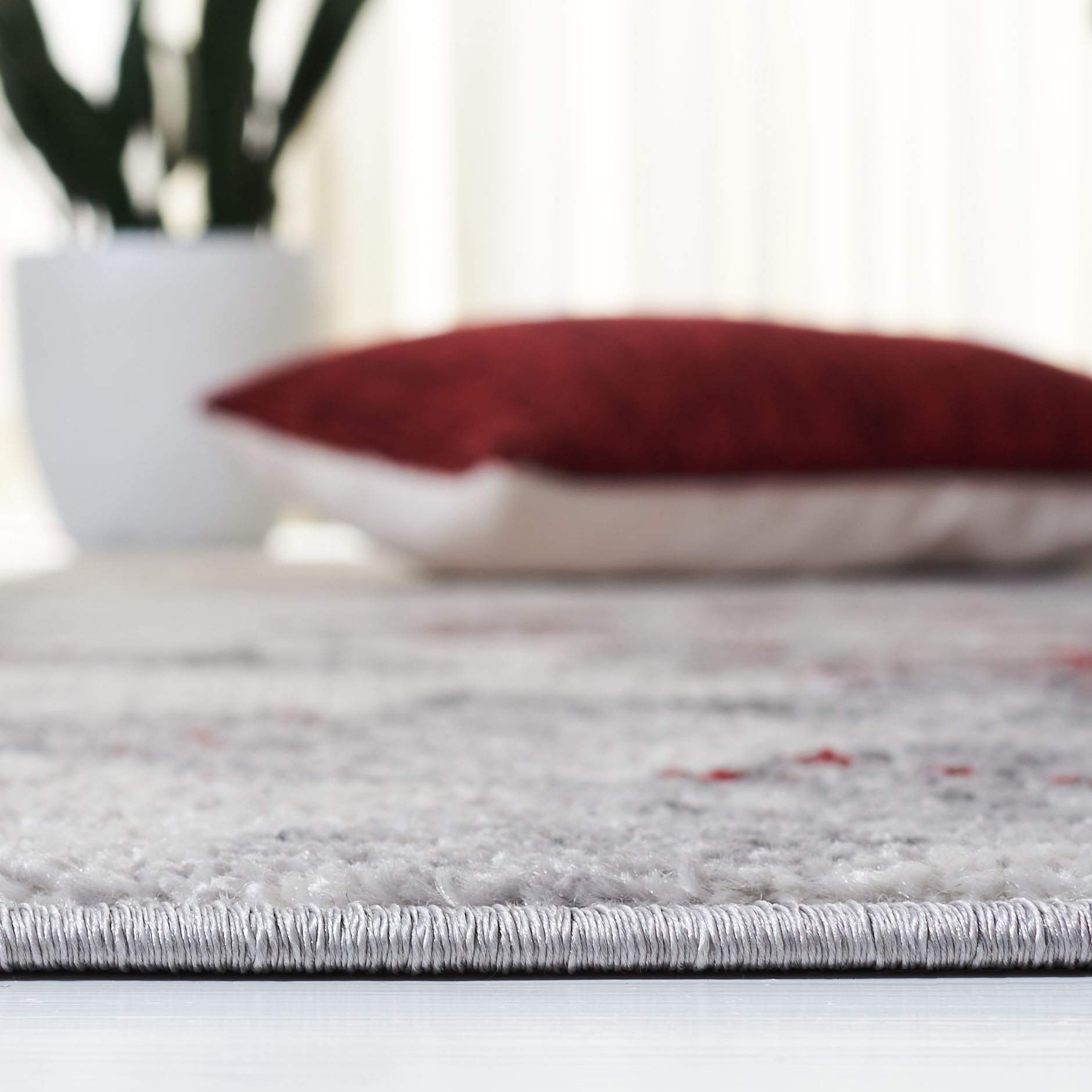 SAFAVIEH Adirondack Collection 10' Square Red / Grey ADR134Q Modern Abstract Non-Shedding Living Room Bedroom Dining Home Office Area Rug