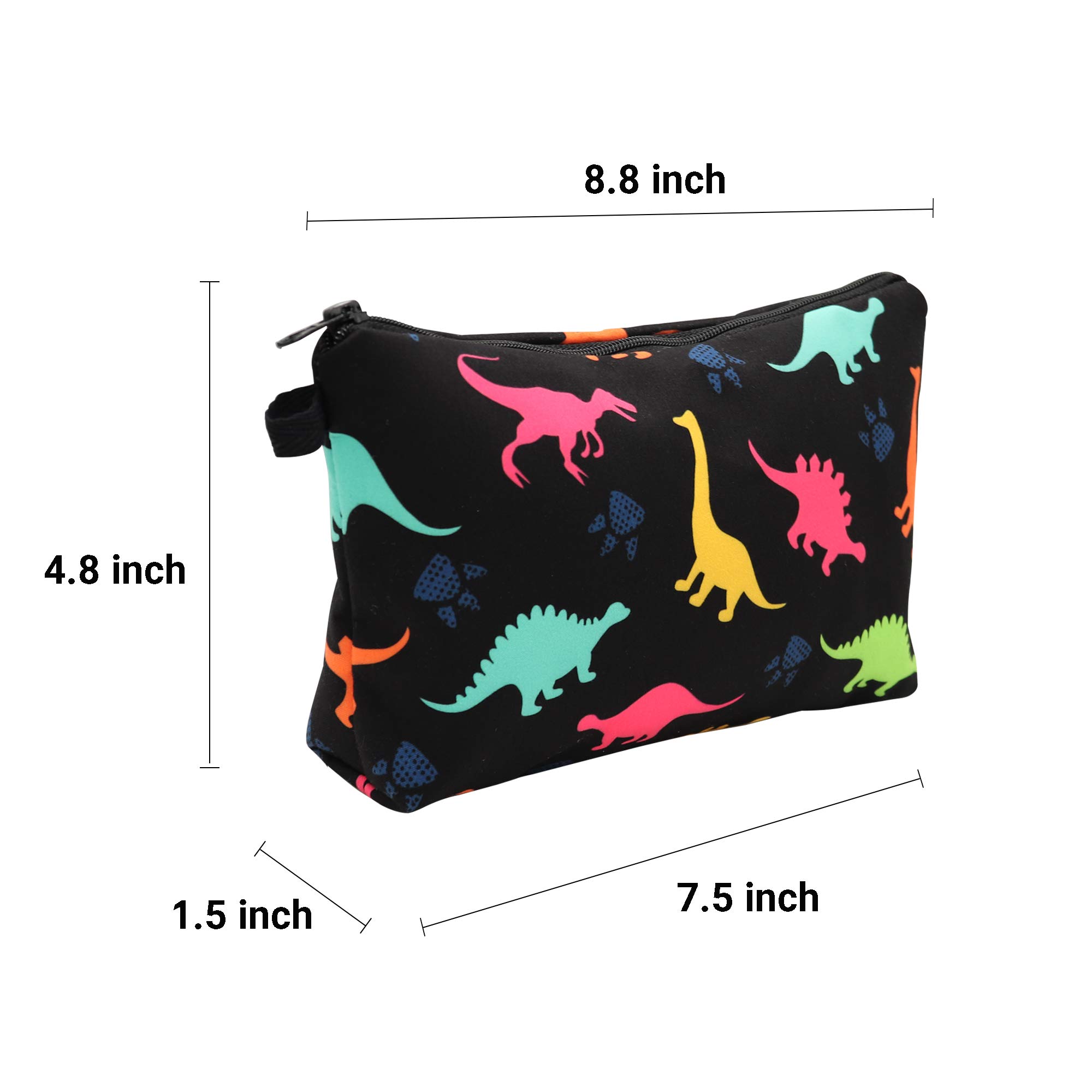 Aiphamy Cute Travel Makeup Bag Cosmetic Bag Small Pouch Gift for Women (Dinosaur)