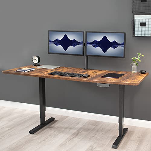 VIVO Universal 71 x 30 inch Table Top for Standard and Sit to Stand Height Adjustable Home and Office Desk Frames, 3 Section Desktop, Vintage Brown, DESK-TOP72-30N